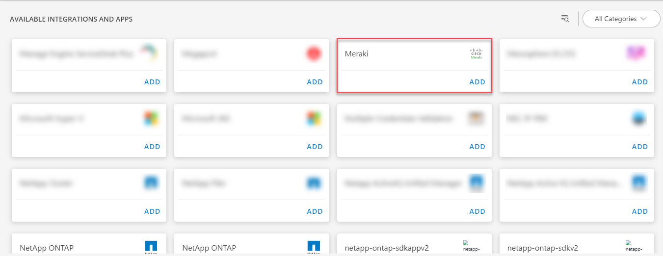 Meraki | OpsRamp Documentation